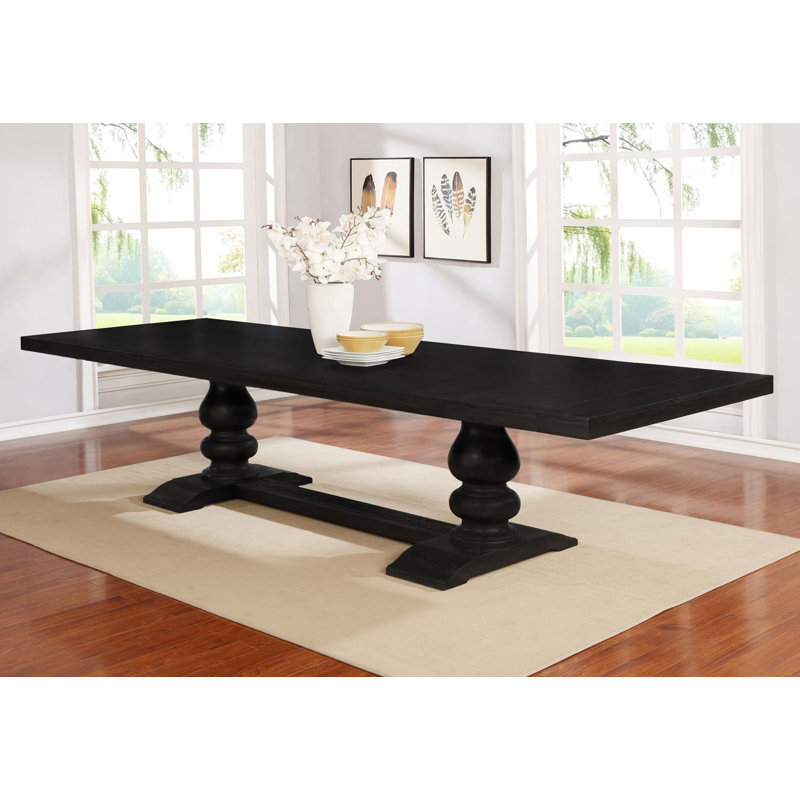 Alcott Hill® Chritine Rectangular Extendable Dining Table in Black ...