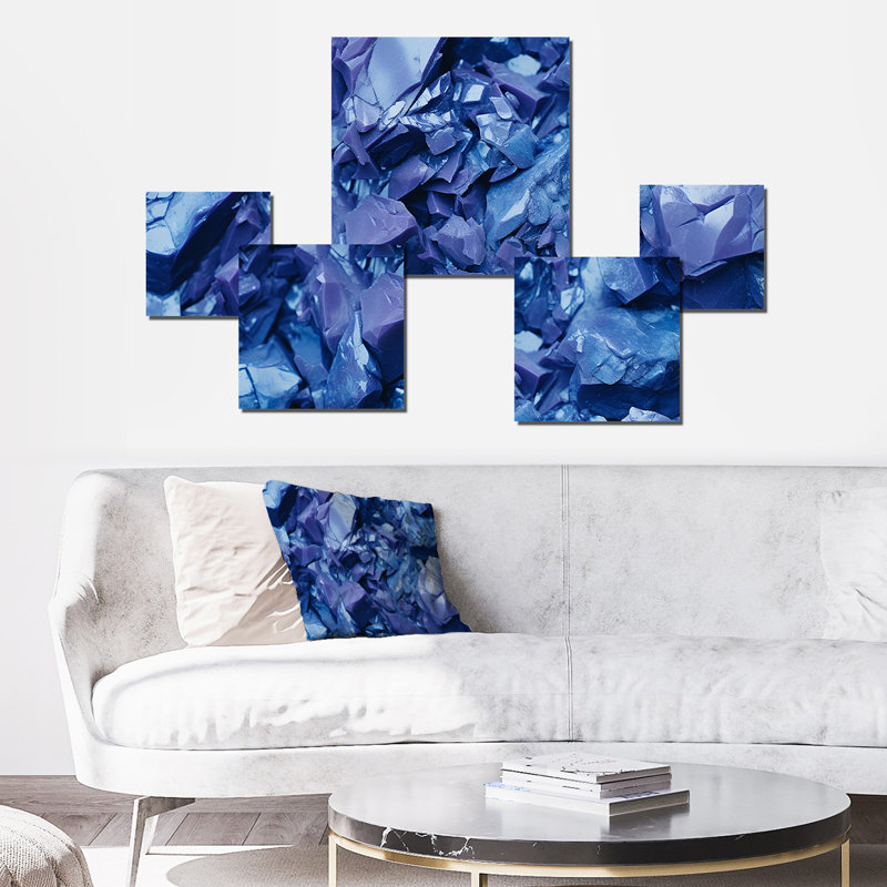 Ivy Bronx Abstract Purple Geometric Gems I - Geometric Square Wall Art ...