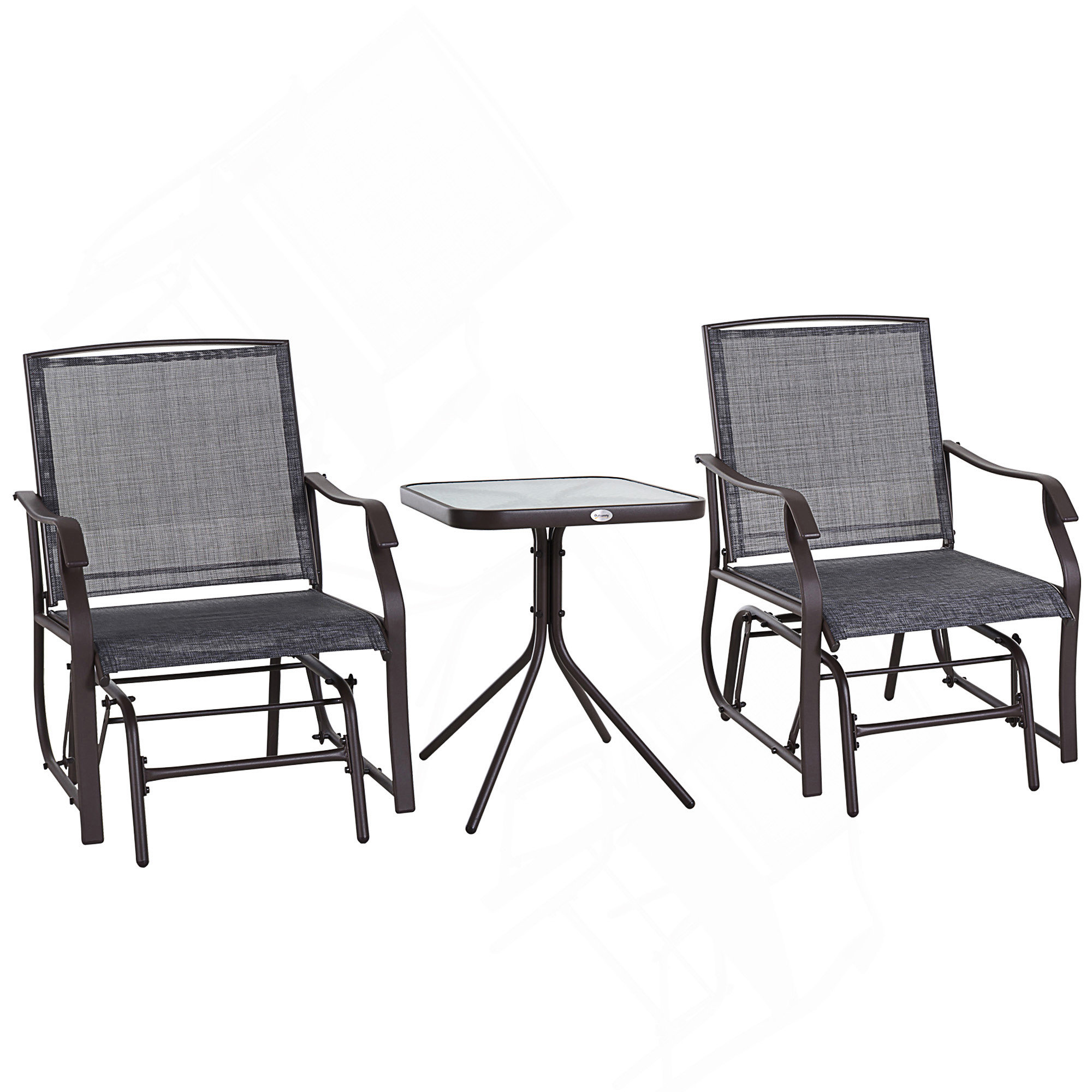 Latitude Run® 3 Piece Outdoor Glider Chair With Coffee Table Bistro Set ...