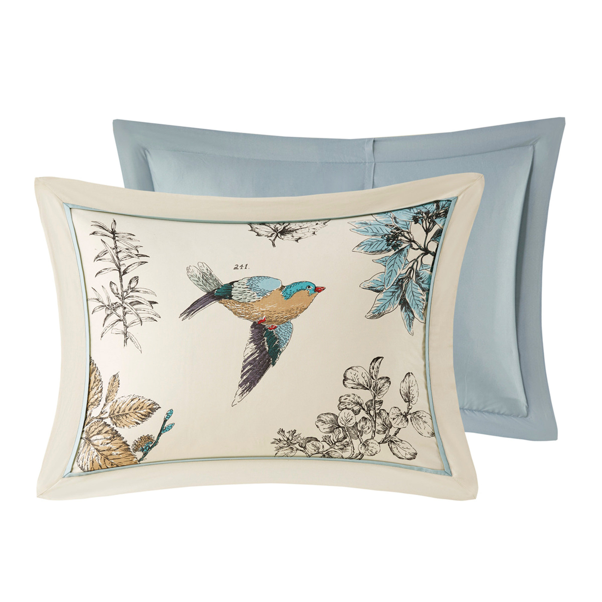 LIYU 7 Piece Printed Cotton Twill Comforter Set Khaki | Wayfair