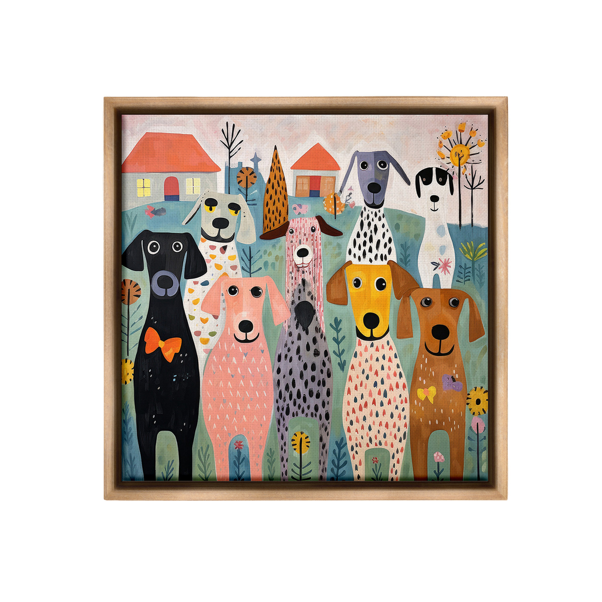 Red Barrel Studio® " Patterned Dogs And Flowers " by Lazar Studio on ...