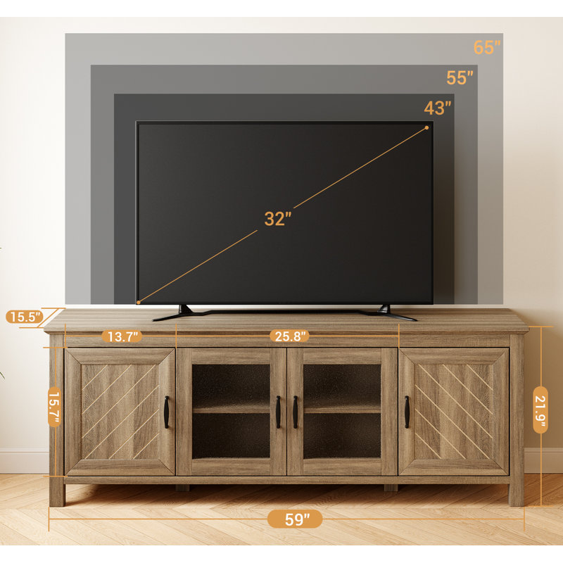 Lark Manor™ Farmhouse Tv Stand,tv Console Table With Doors & Storage ...