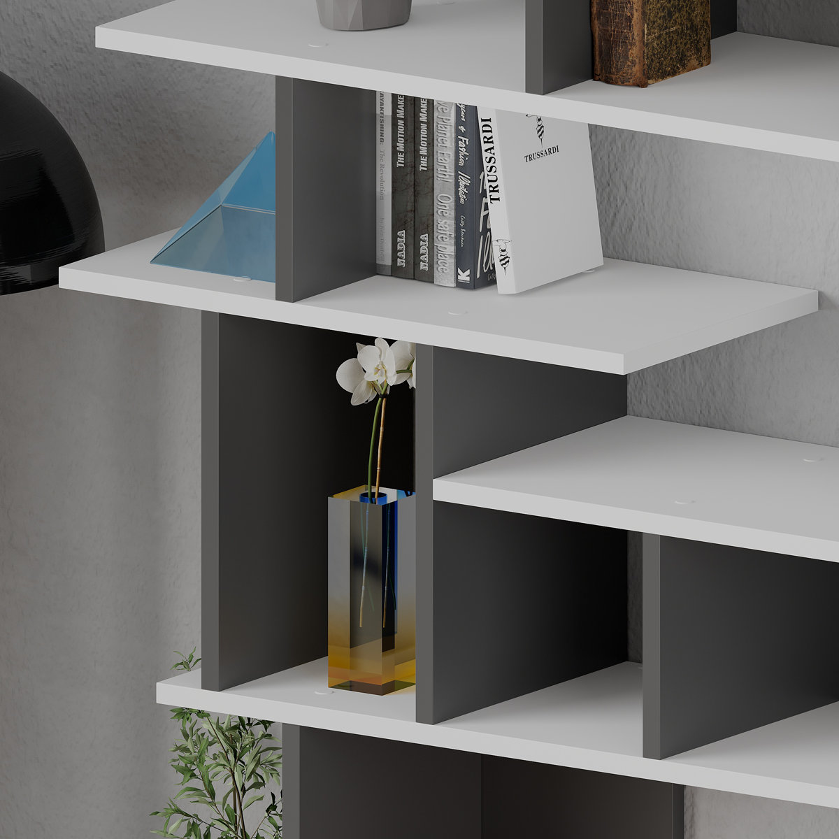 Ebern Designs Avalinn Freestanding Bookcase | Multi-Level Storage ...