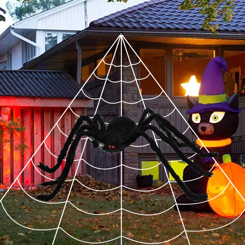 The Holiday Aisle® Halloween Giant Spider Web Spooky Decor Horror Party ...