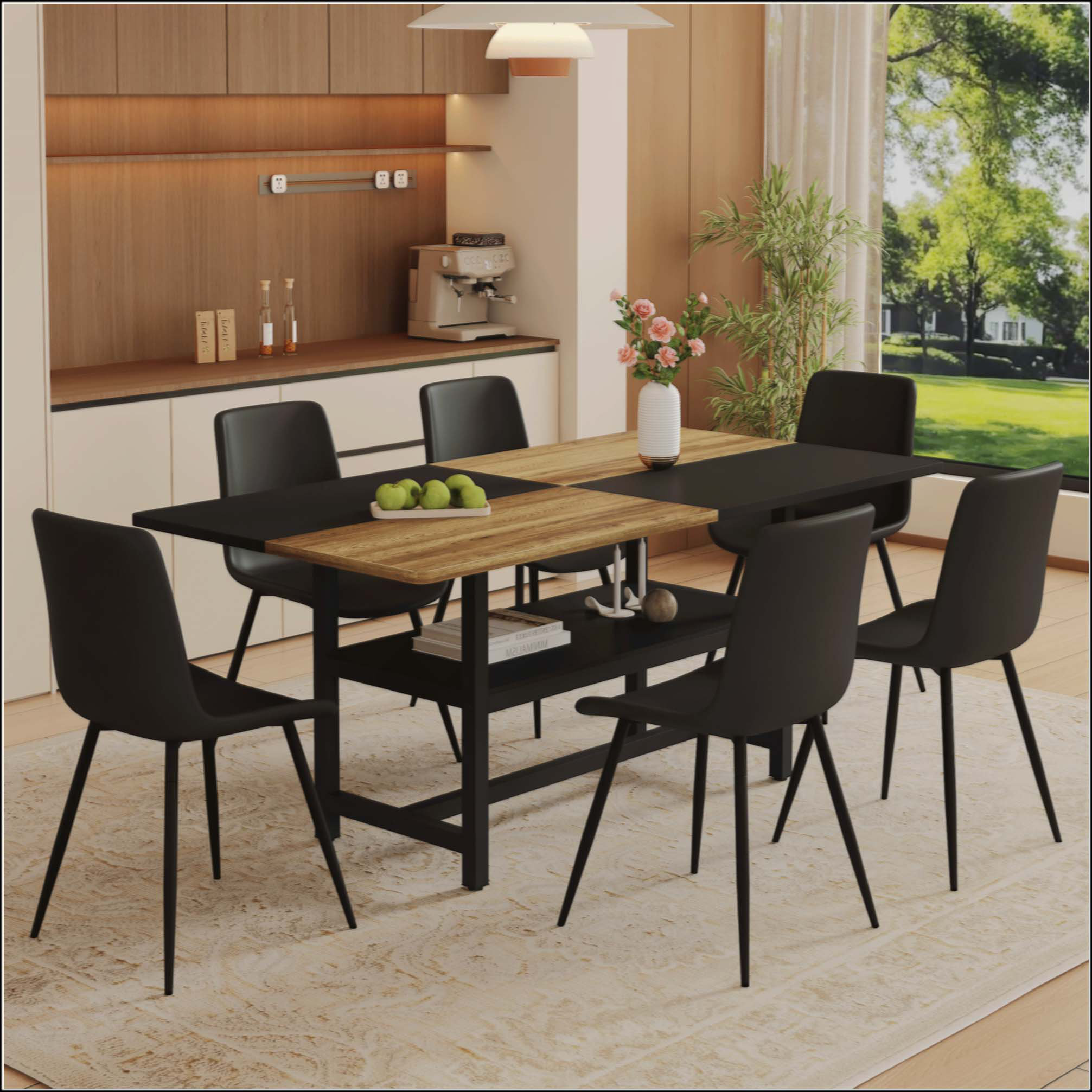 Latitude Run® Spliced Dining Table With Storage Function In The Middle ...