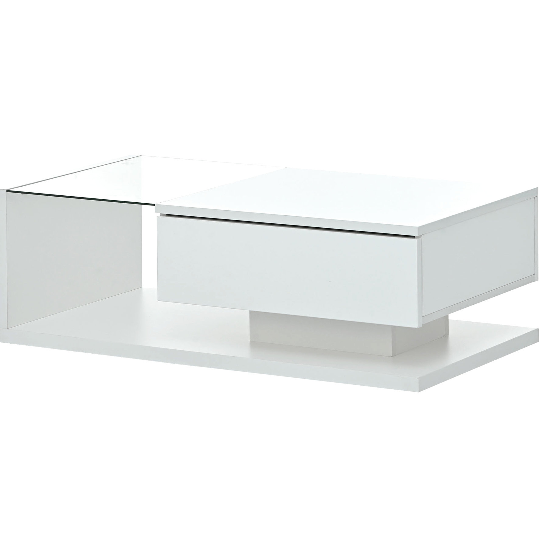 Ivy Bronx Modern Coffee Table With Top, High-gloss Wooden Structure And ...