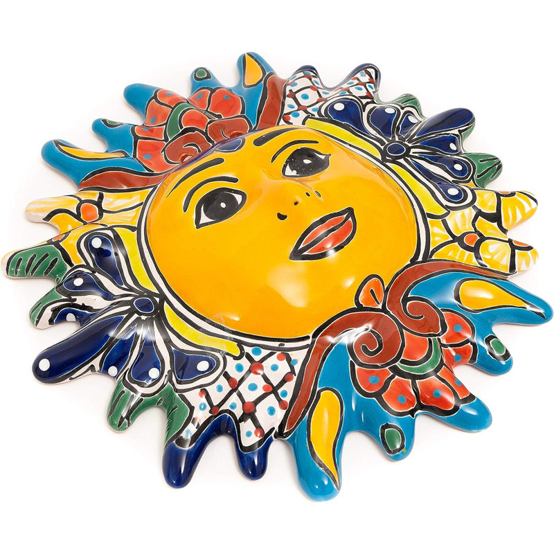 Arlmont & Co. Odbert Handmade Mexican Talavera Ceramic Sun Celestial ...