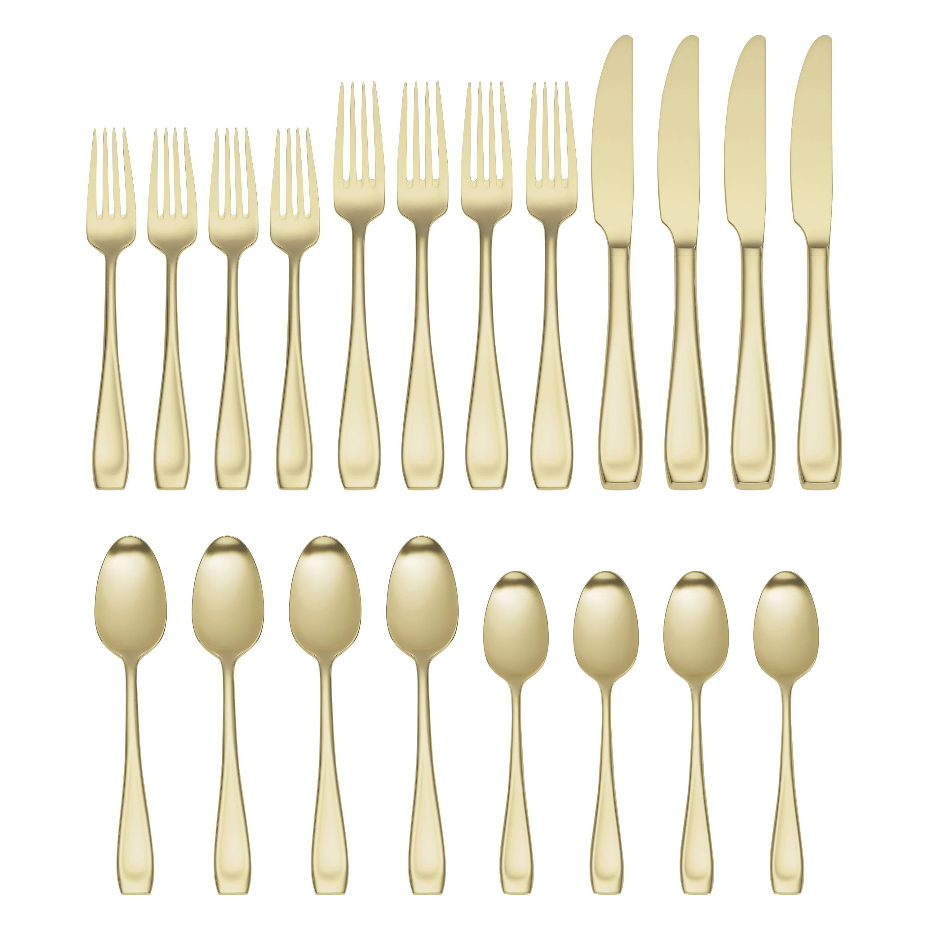 Oneida Moda Satin Champagne 20 Piece Fine Flatware Set & Reviews | Wayfair