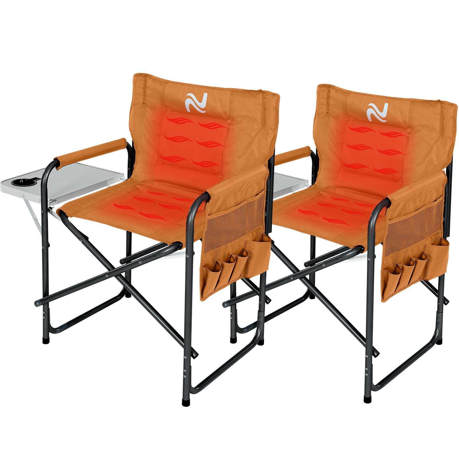 Corrigan Studio Oversized Heated Camping Chair, Portable Directors ...