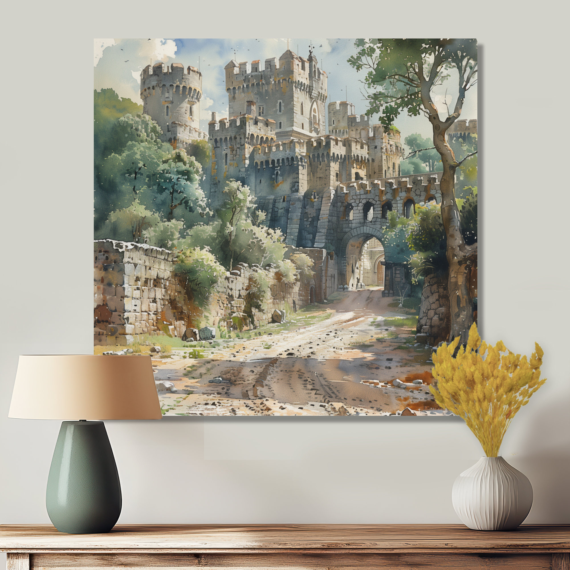 Winston Porter Beige Brown Medieval Stronghold Fortress II - Fortresses ...