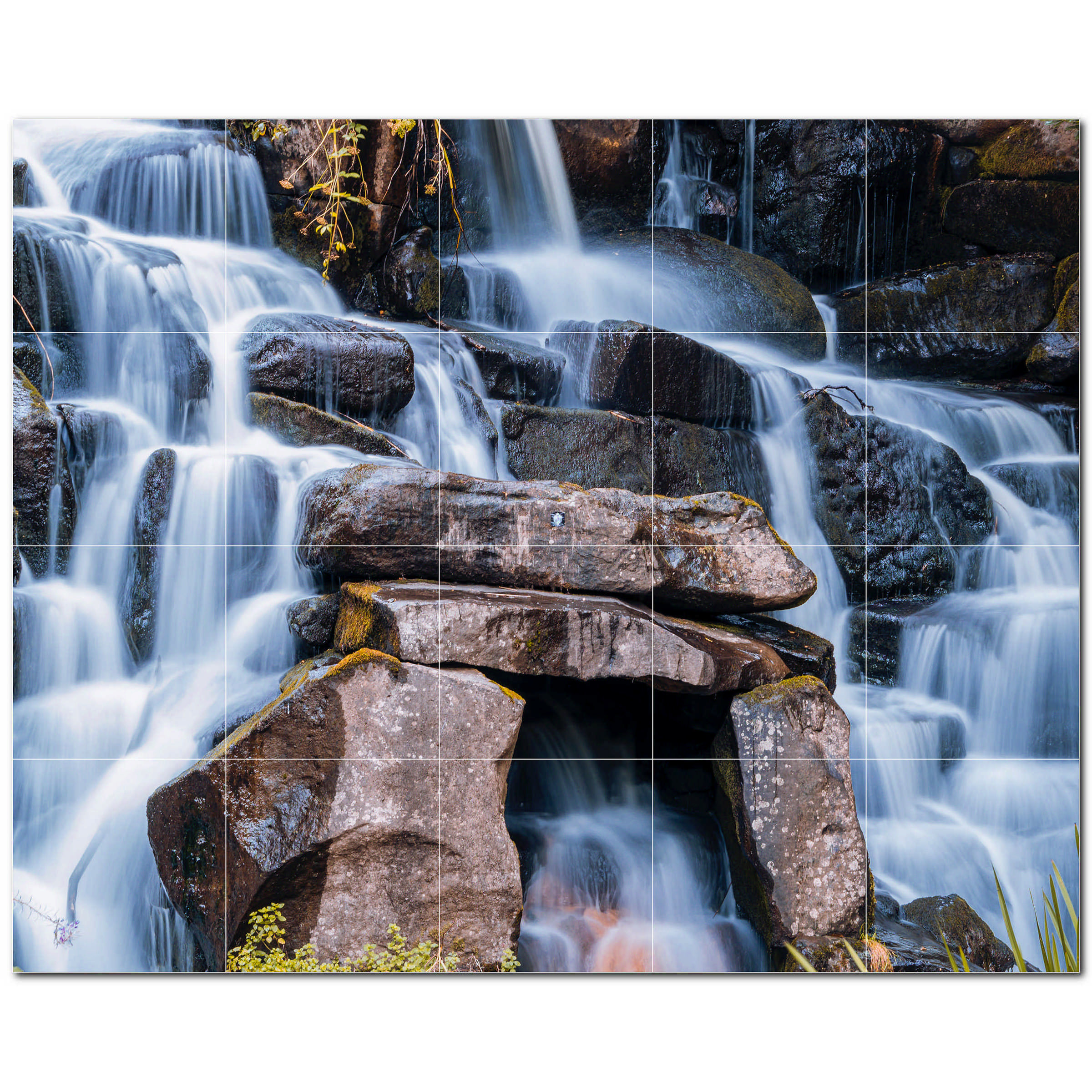 Picture-Tiles.com 30" x 24" Ceramic Waterfalls Photo Decorative Mural ...