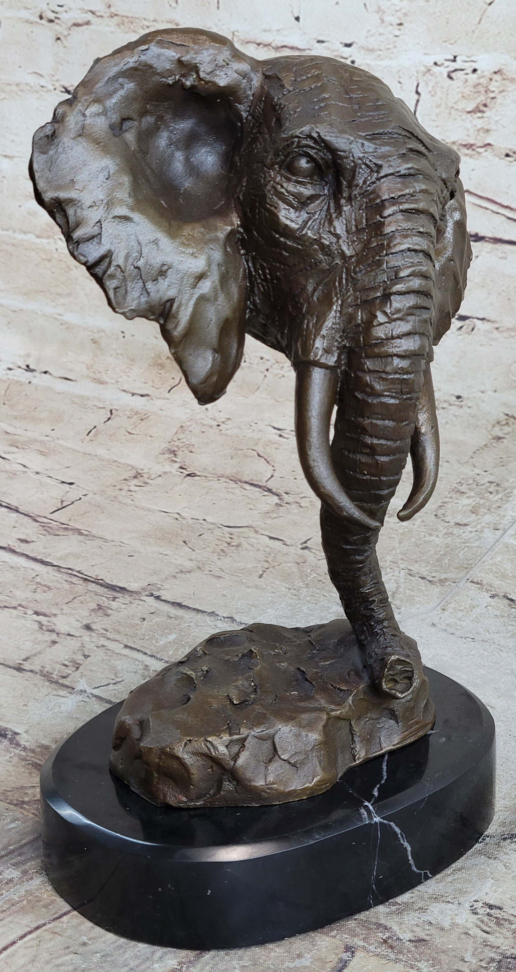 Bungalow Rose Zendah Elephant Head Bust Bronze Sculpture Statue Figure ...