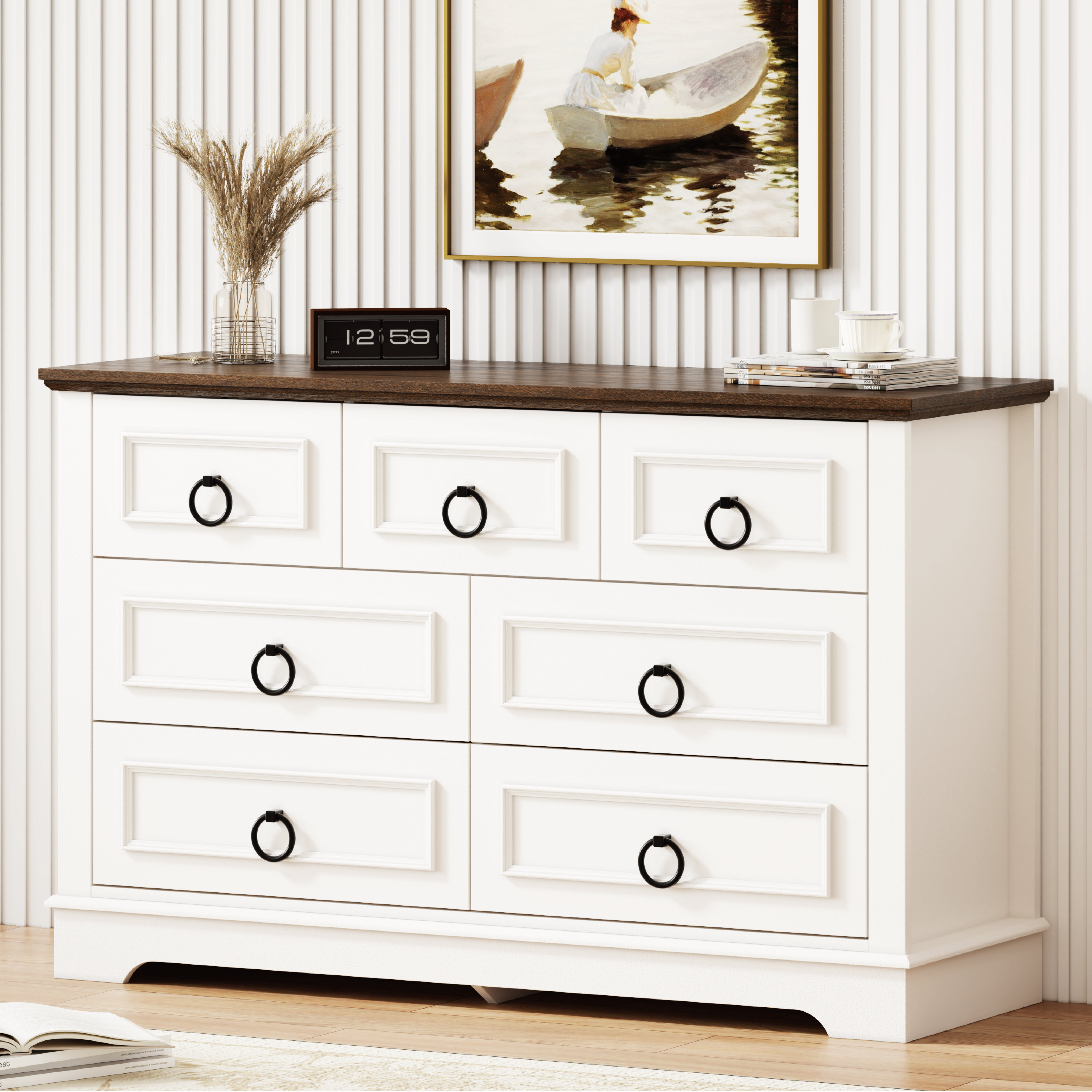 Breakwater Bay Commode 7 tiroirs Farmhouse pour chambre à coucher ...