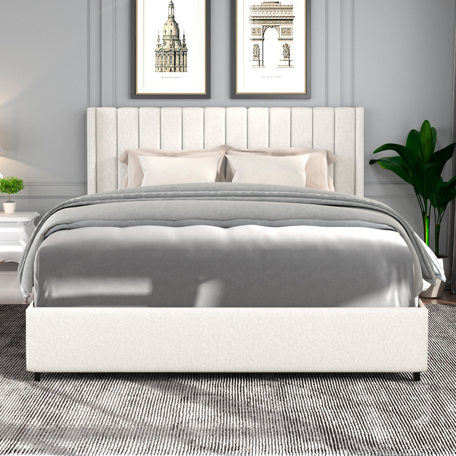 Latitude Run® Upholstered Wingback Bed | Wayfair