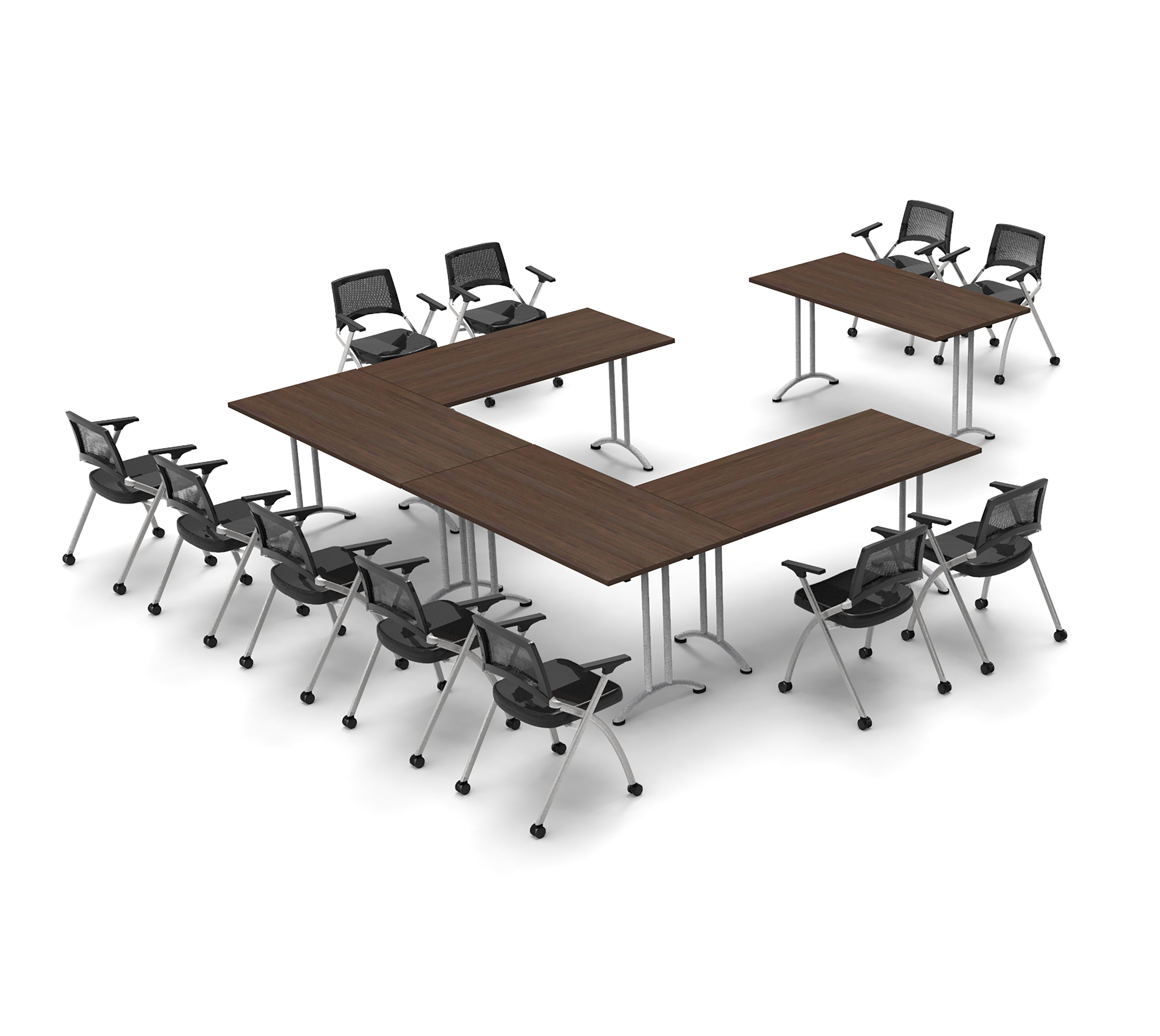 TeamWORK Tables 11 Person Conference Meeting Tables with 11 Chairs ...