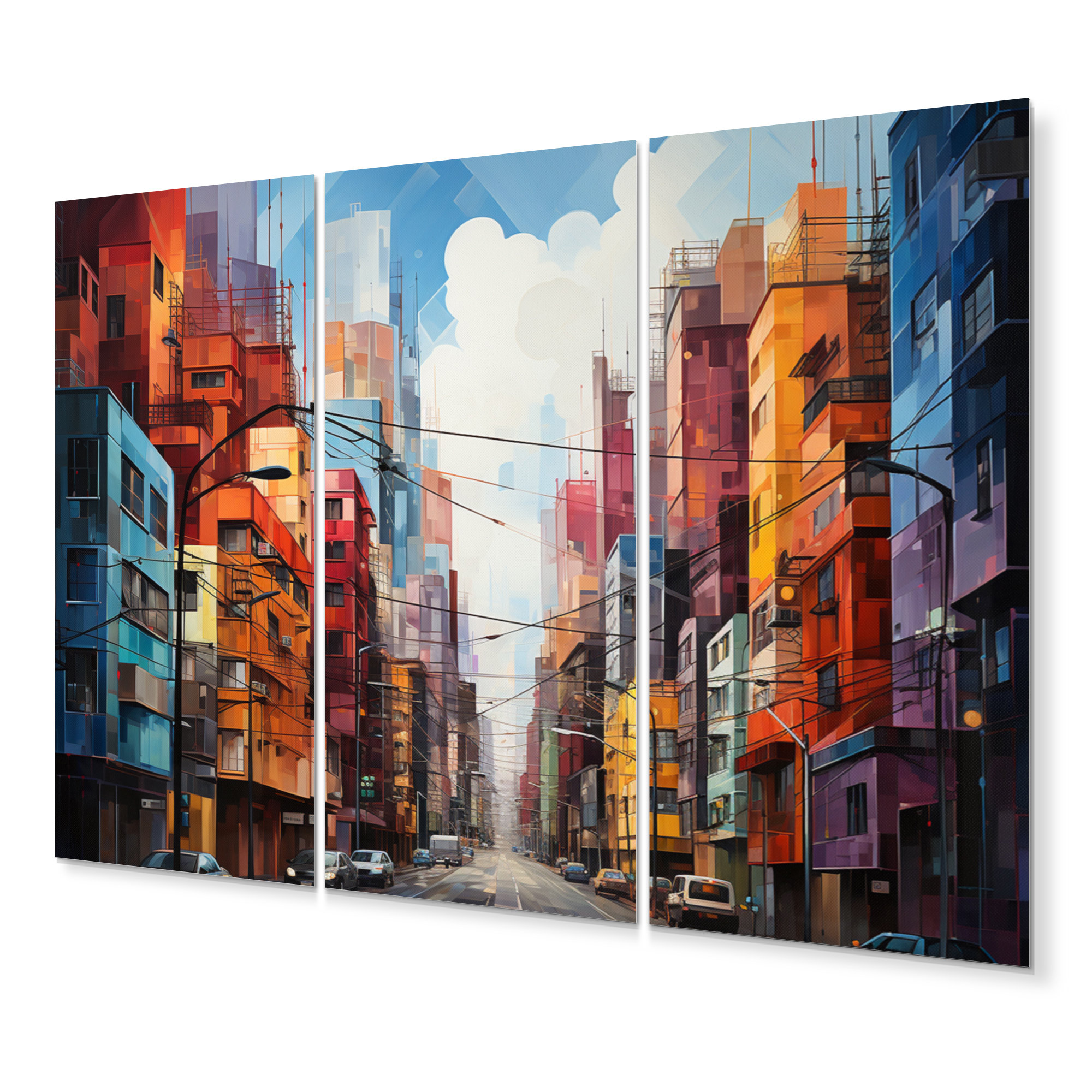 DesignArt Surrealism City III - Abstract Realism Metal Wall Art Living ...