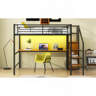 Wrought Studio Full Size Metal Loft Bed With Desk, Storage Staircase ...