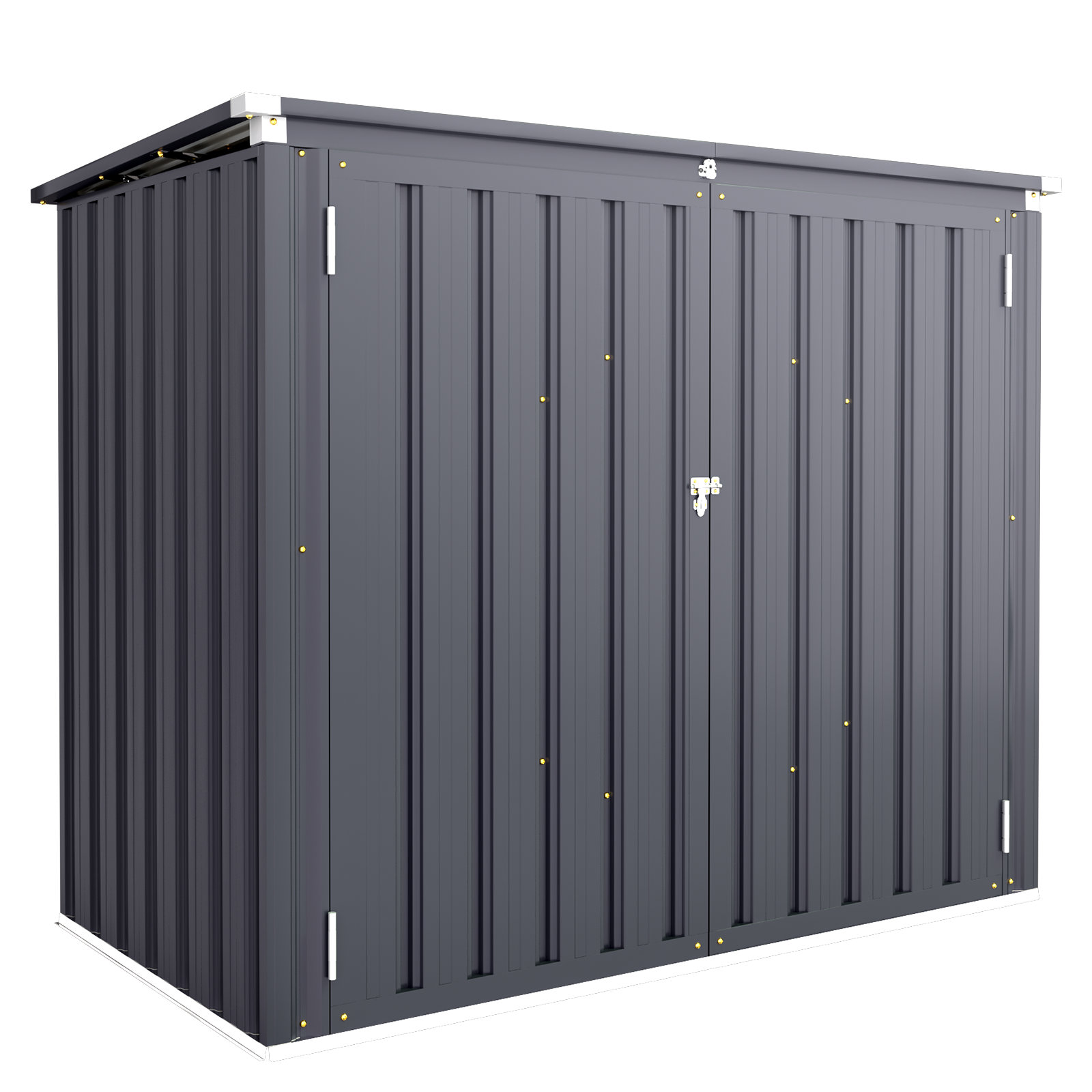 AECOJOY 5 ft. W x 3 ft. D Metal Horizontal Garbage Shed & Reviews ...