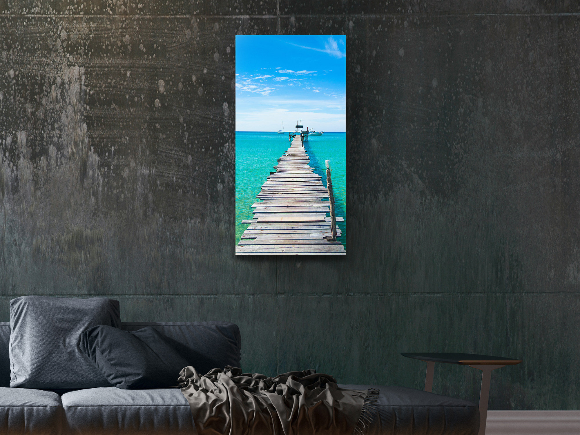 Luxury Design Living Caribbean Dock Glass Print | Wayfair