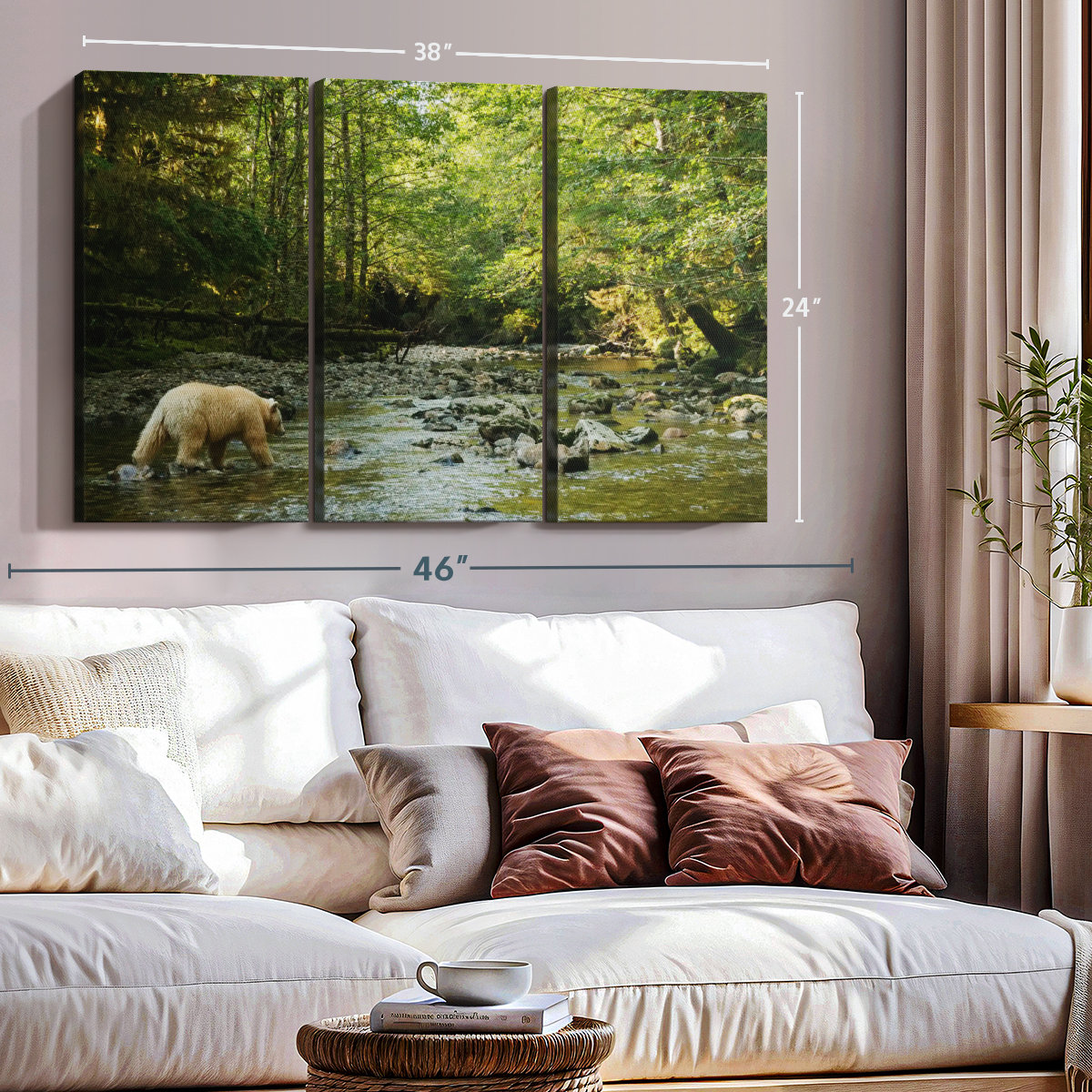 Loon Peak® " Spirit Bear In Hartley Bay " 3 - Pieces on | Wayfair