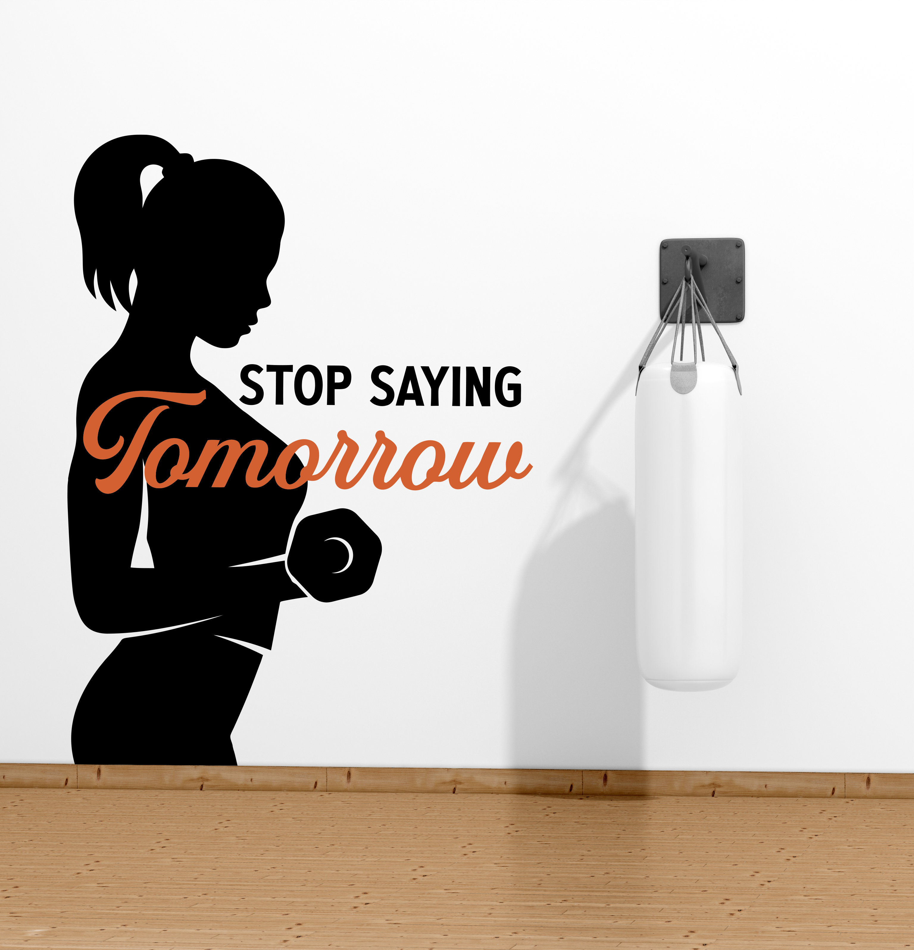 Hokku Designs Gym Wall Decor Fitness Girl Motivation Wall Art Woman Gym ...