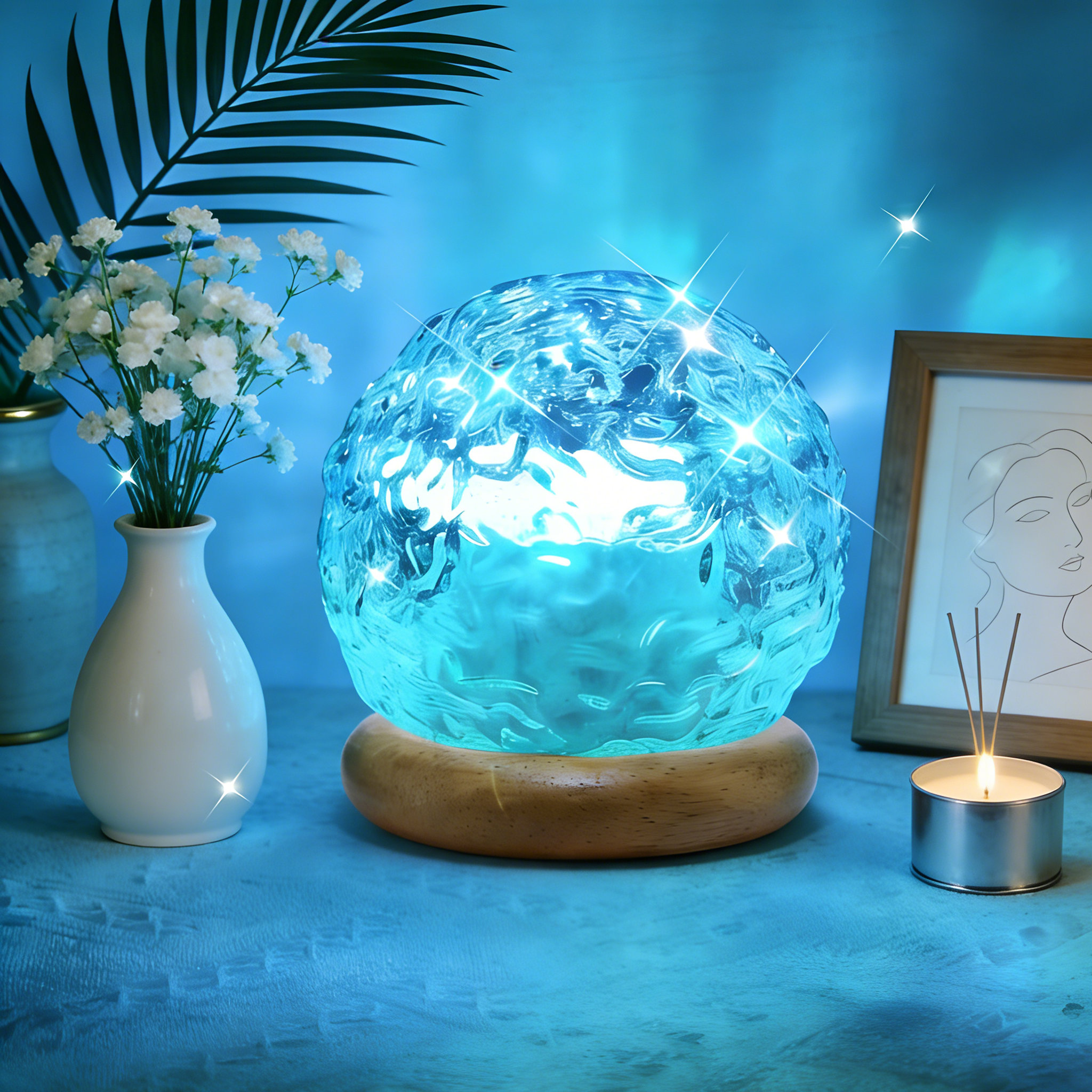 ComfortRug Ocean Wave Mood Lamp With 18-Color LED Lighting & Remote ...