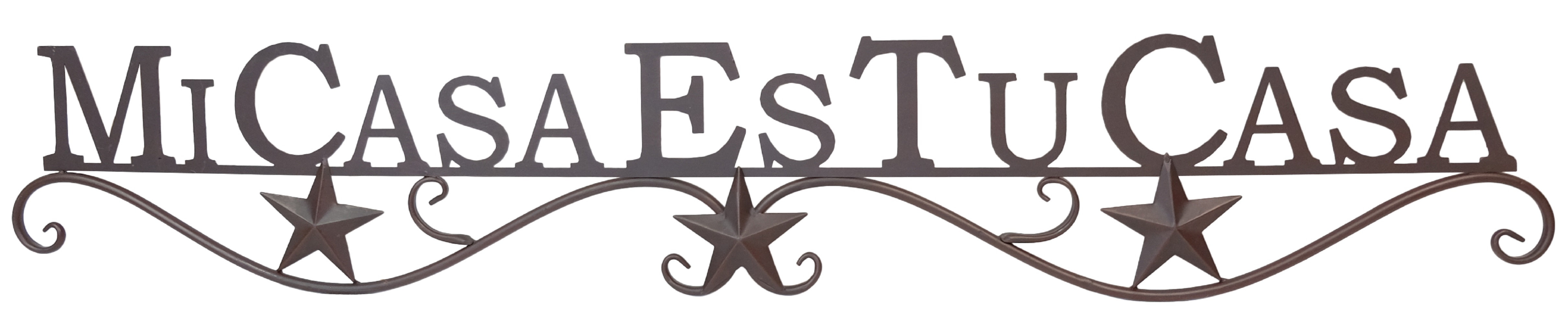 Trinx Metal Brown Western Lone Star Mi Casa Es Tu Casa Sign Indoor ...