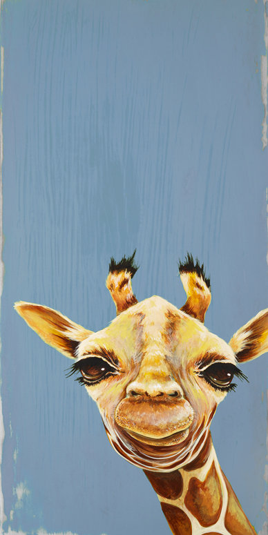 GreenBox Art "Good Morning Giraffe" by Karin Grow Painting Print on ...