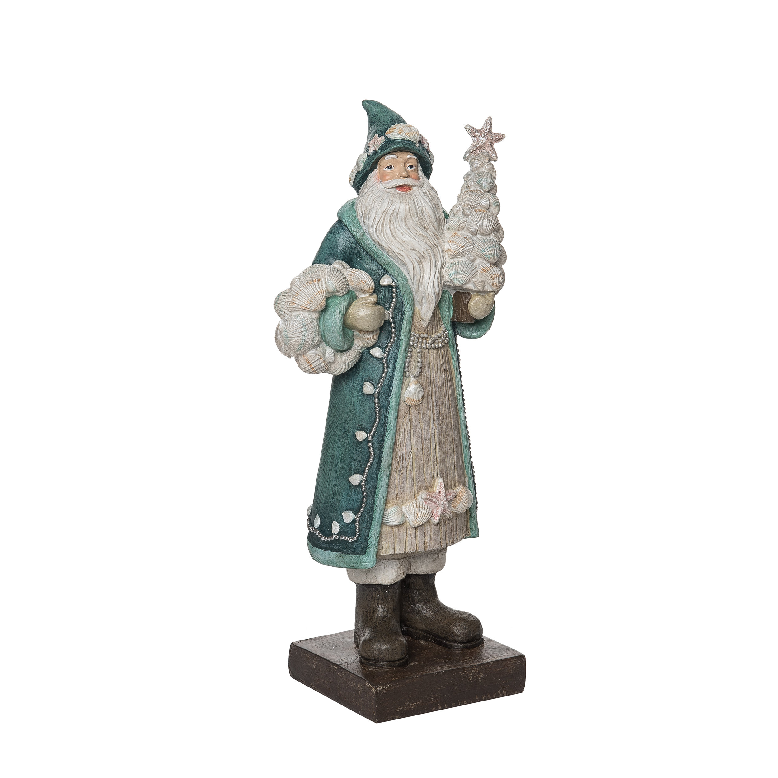Dovecove Resin 15 in. Christmas Coastal Santa Decor | Wayfair