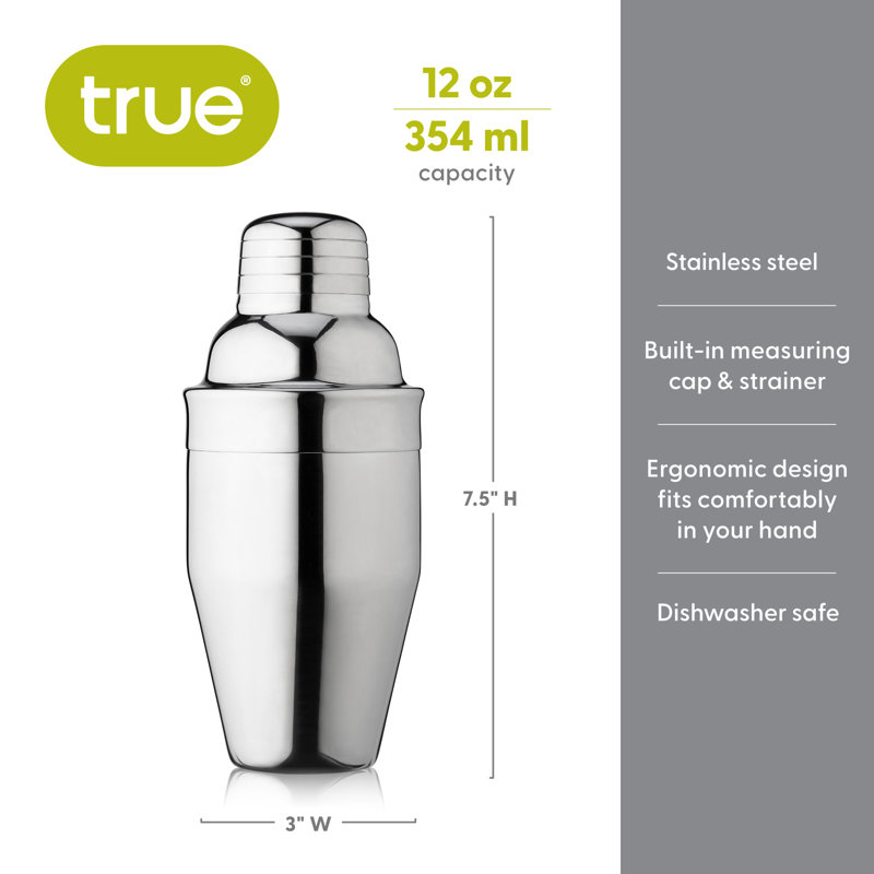 True Contour 12 oz Cocktail Shaker in Stainless Steel | Wayfair