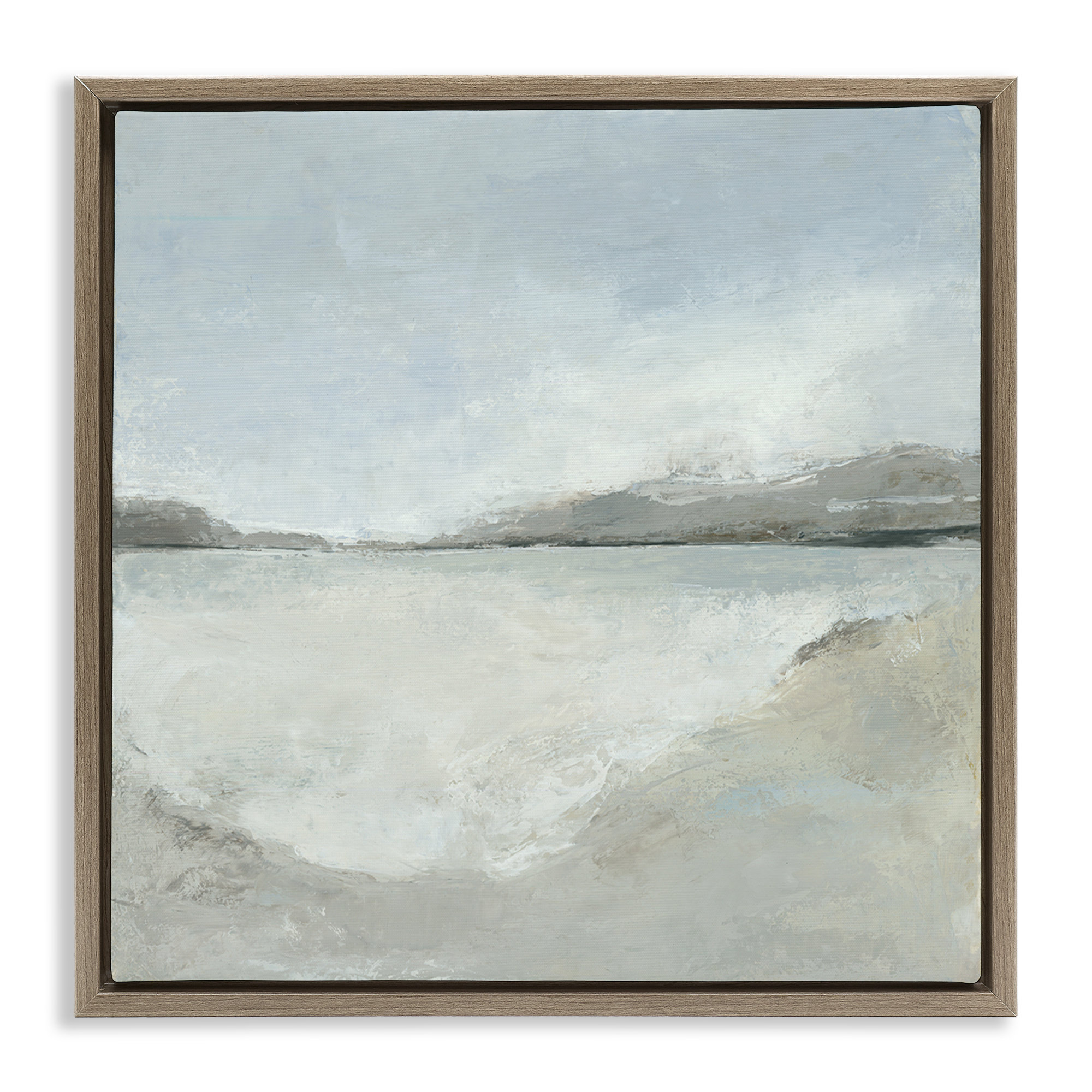 Beachcrest Home™ Abstract Distressed Beach Framed Floater Canvas Wall ...