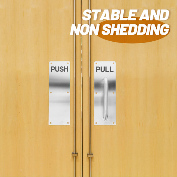 PINXOR Commercial Door Push Pull Plate Warehouse Door Pull Stainless ...