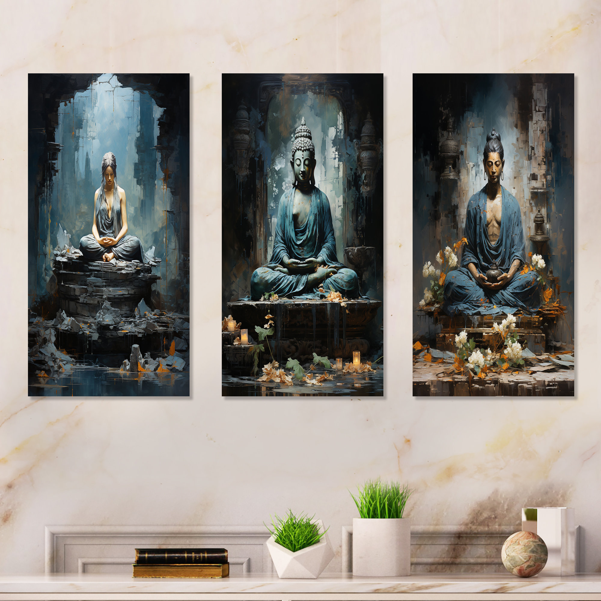 Bungalow Rose Dhyan Mudra Hindu Spirituality - Hinduism Wall Decor Set ...