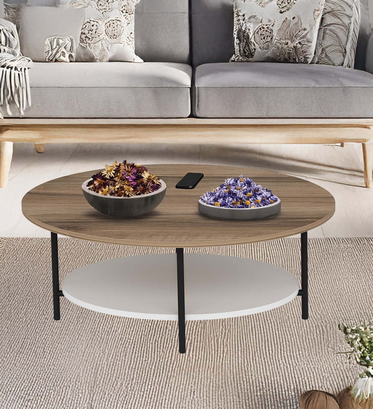 Orren Ellis 2 Tiers Oval Wide Coffee Table - Wayfair Canada