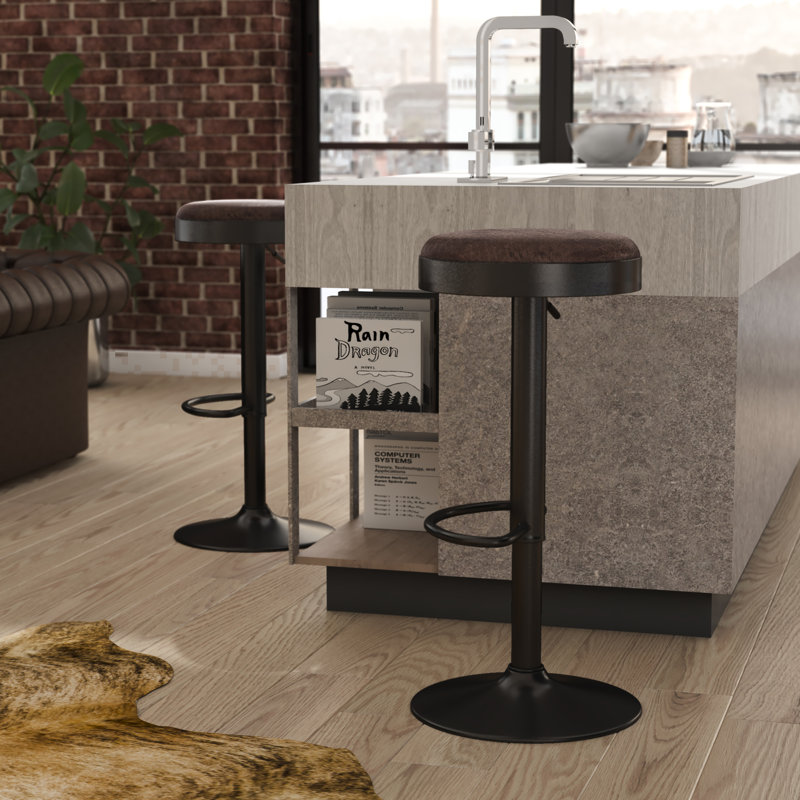 Steelside™ Jaydon Swivel Adjustable Height Stool & Reviews | Wayfair