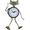 Trinx Small Cat Desk Clock Handmade Vintage Metal Cat Figurine ...