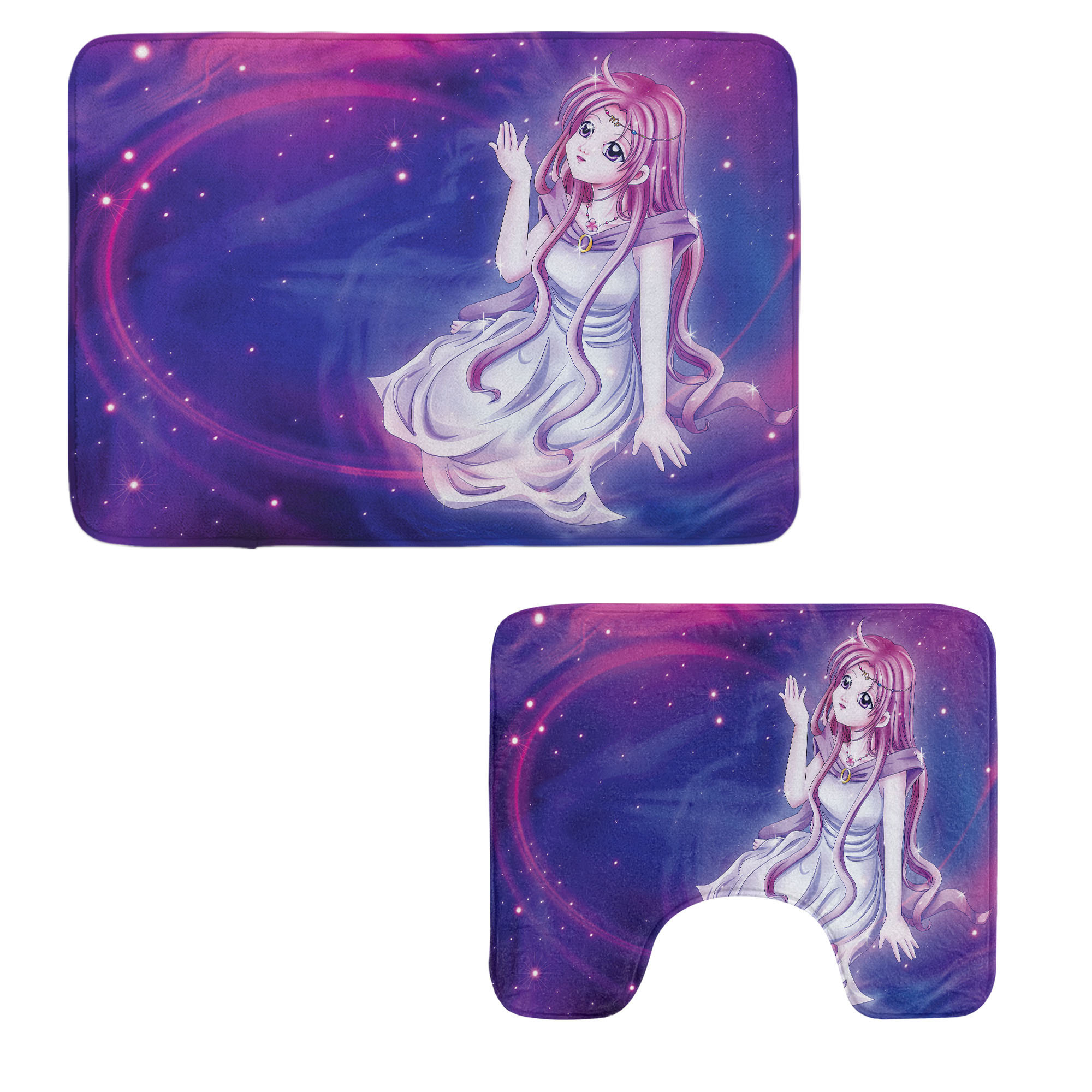 East Urban Home Anime Bathroom Rug Set 2 Pieces Rectangle & Contour ...