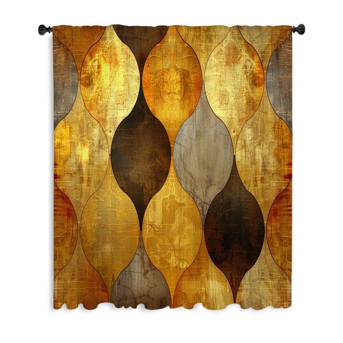 VisionDecor Abstract Shape Window Curtains, Visual Art Blockout & Sheer ...