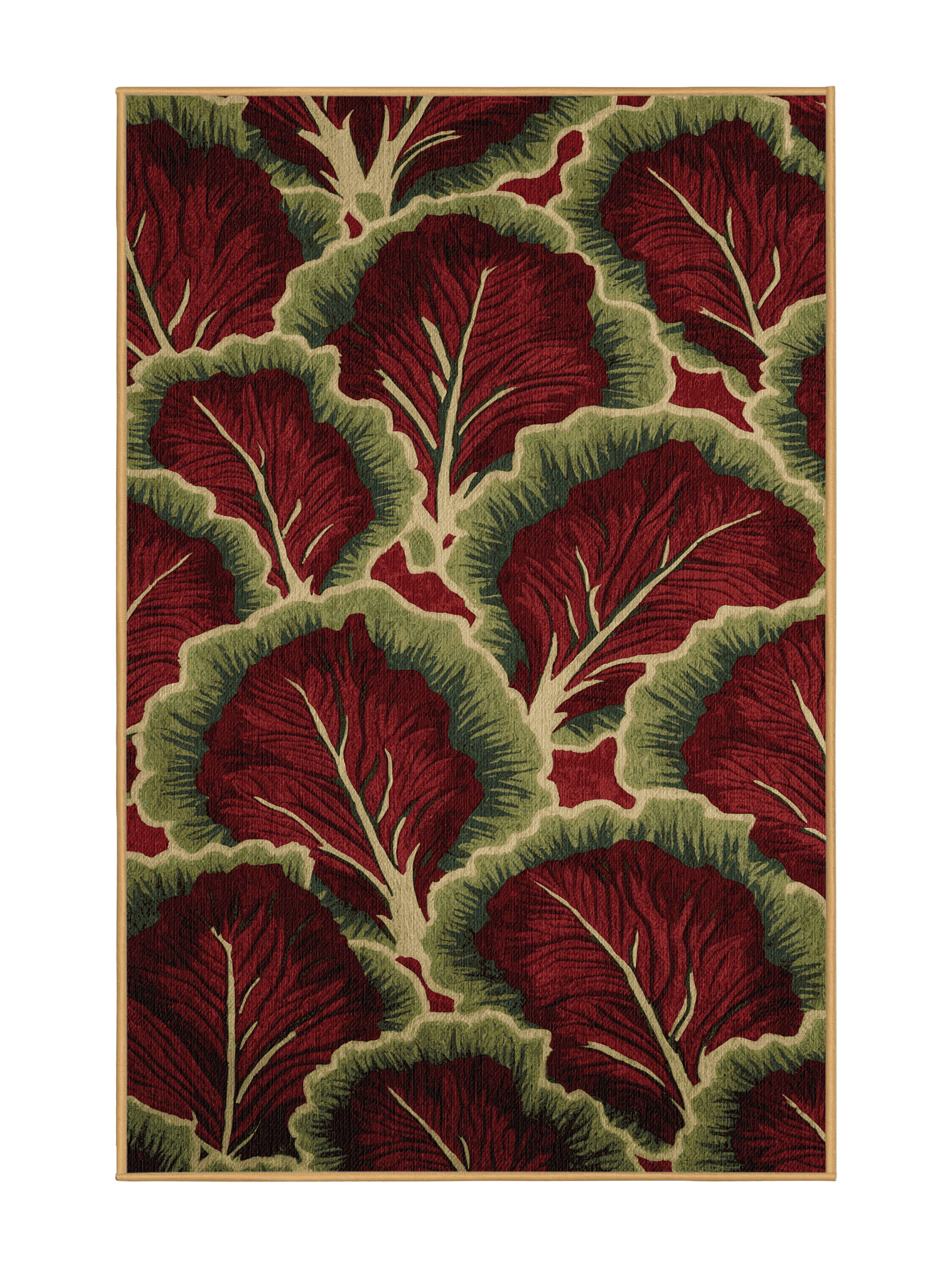 Dakota Fields Washable Lettuce Red Leaf Vegetables Area Rug | Wayfair