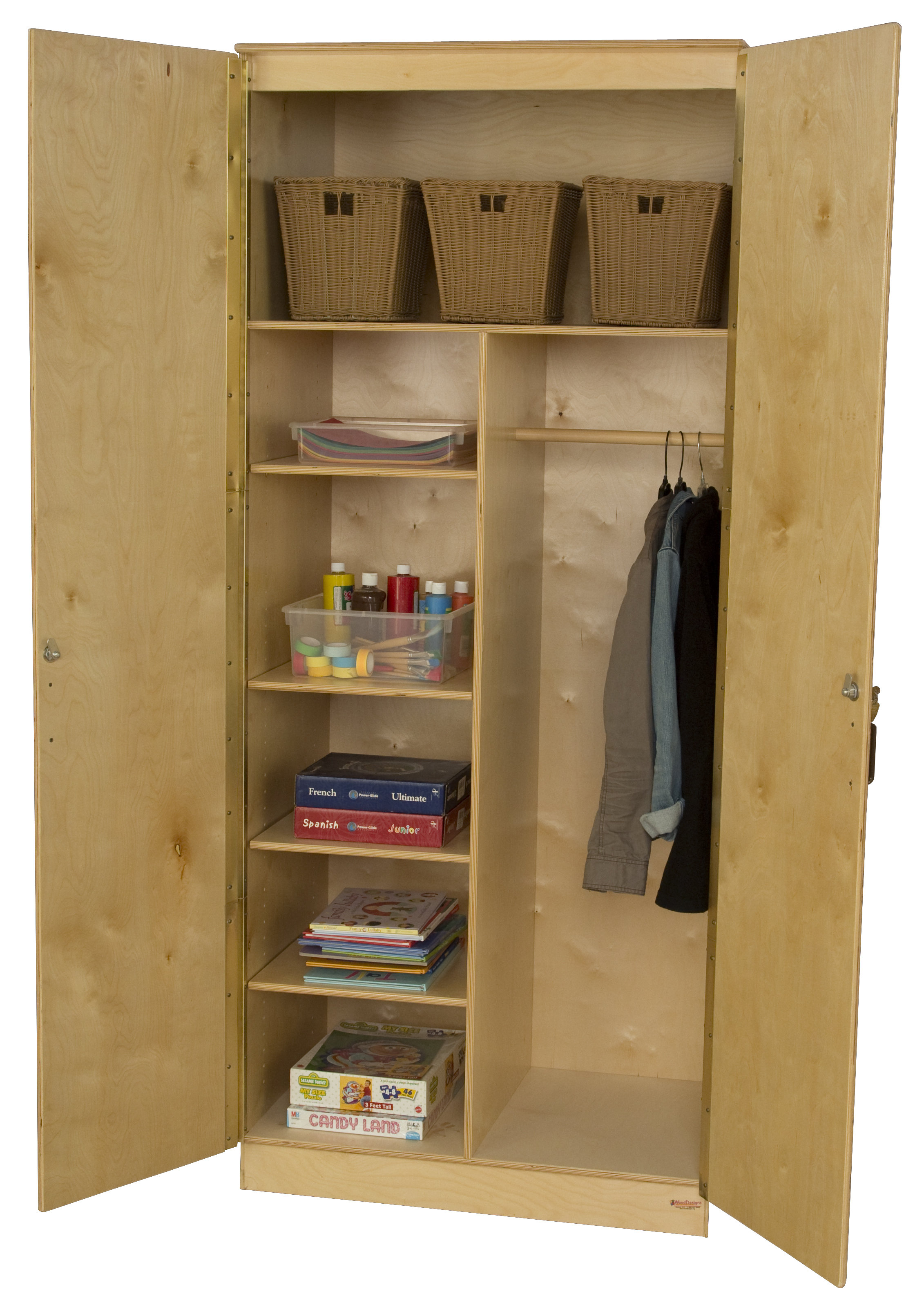 Wood Designs Three Adjustable Shelf Wardrobe Unit- 84" H | Wayfair