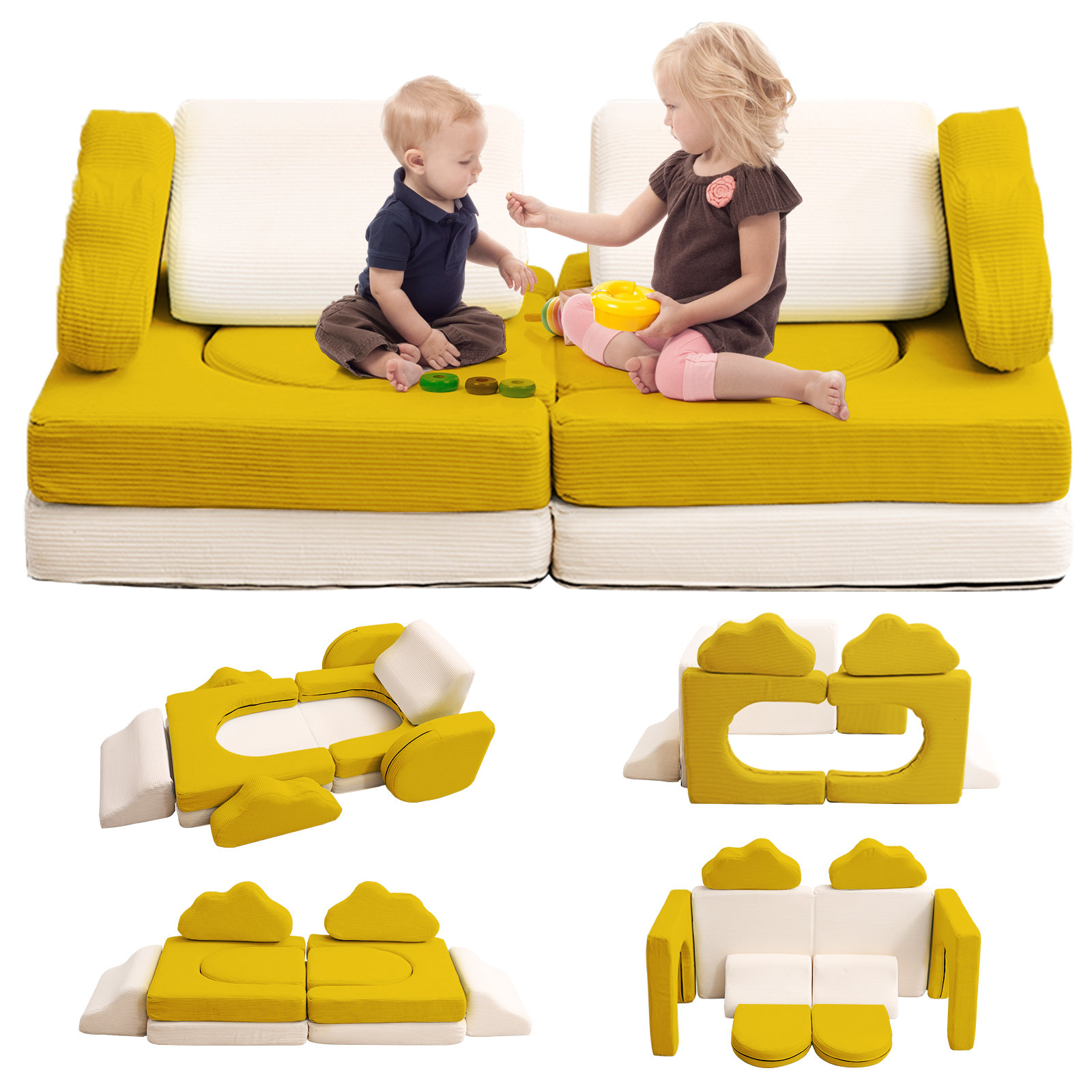 Isabelle & Max™ Modular Kids Play Couch, 10pcs Kids Modular Couch In ...