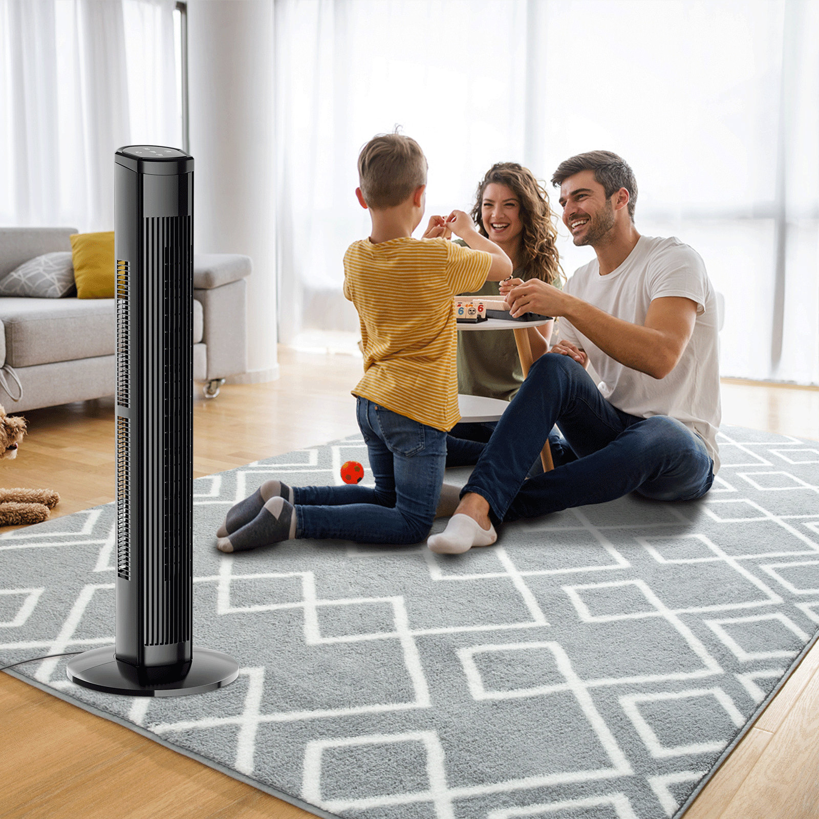 Bring Home Furniture Tower Fan Oscillating Floor Fan Standing Fan With ...