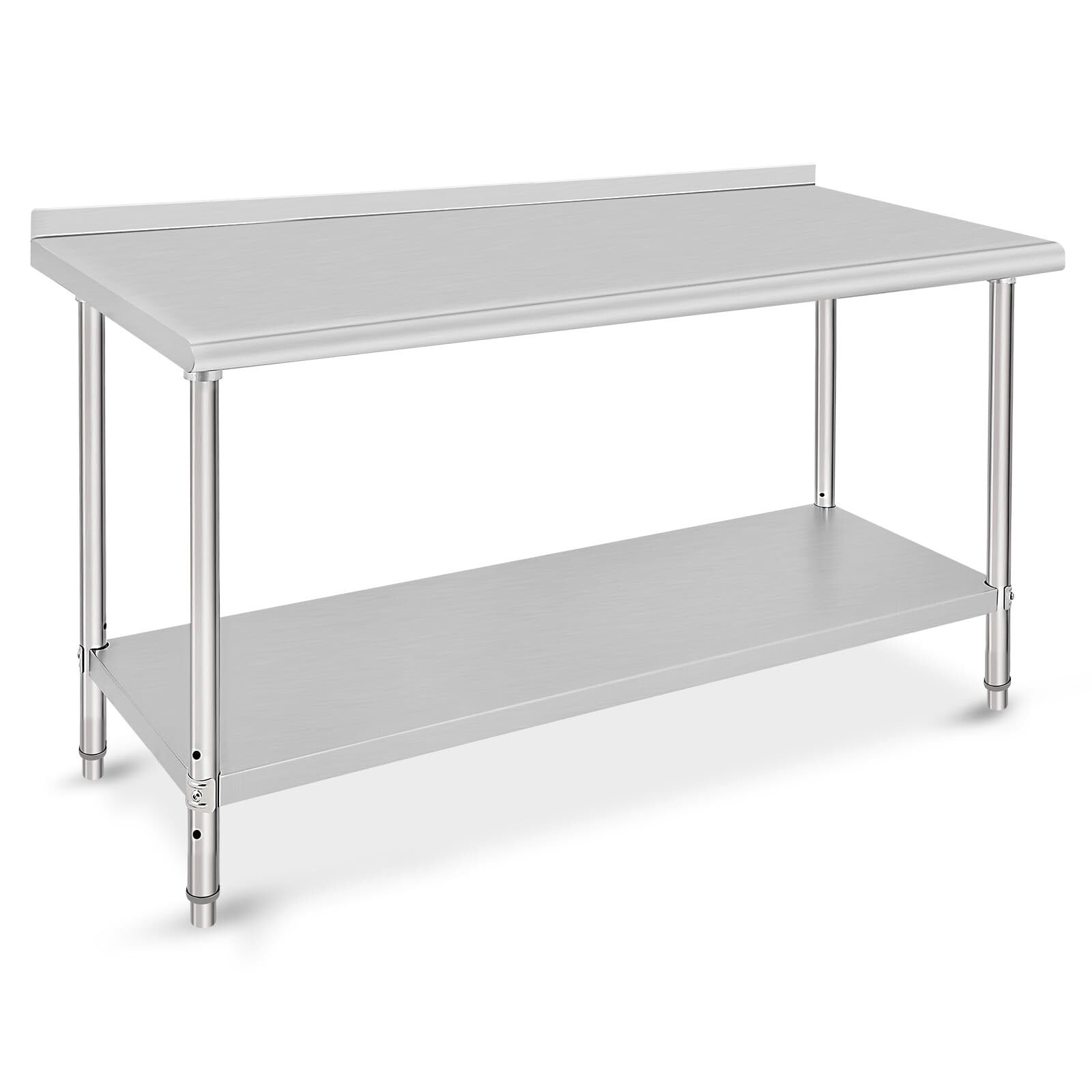 babevy Stainless Steel Table Commercial Work Table,NSF Three Layer Workbench Heavy Duty Prep ...