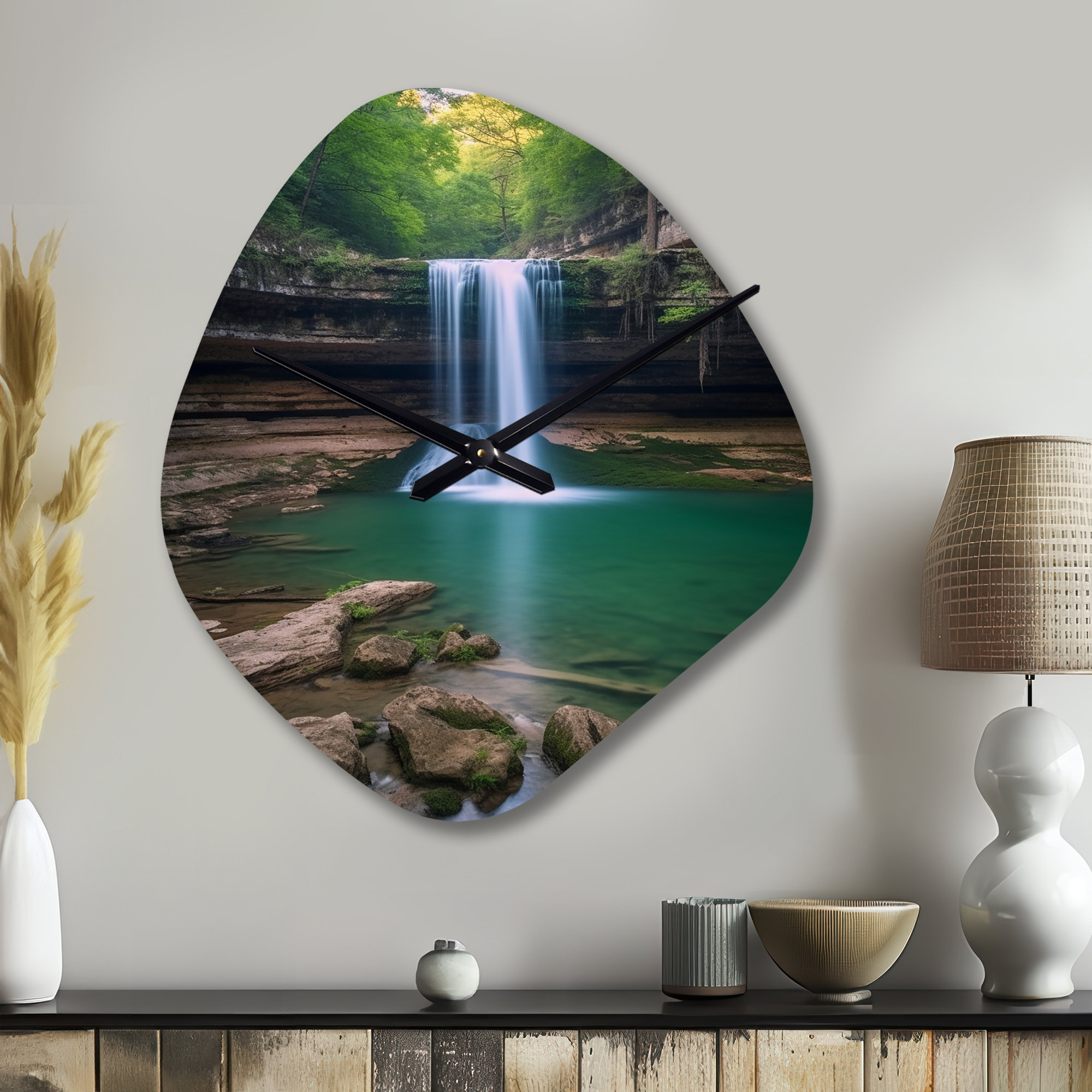 Design Art Falls Creek Of Lake Catherine Arkansas II - Nebula Shape Decorative Teal Arkansas ...