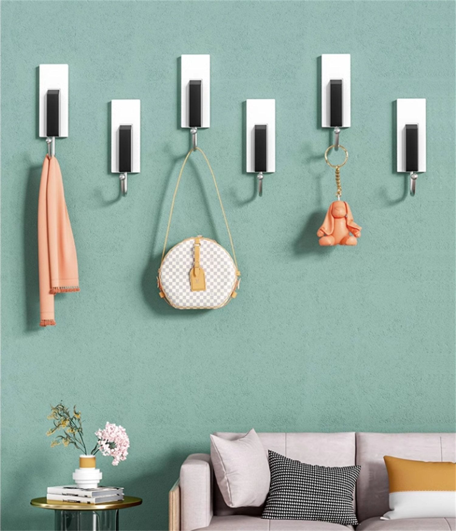 Ebern Designs Highams Metal Freestanding 4 - Hook Wall Mounted Coat ...