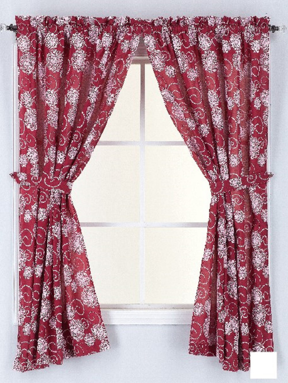 Princess 2 pcs Embroidered Window Curtain Set -Taupe & Reviews ...