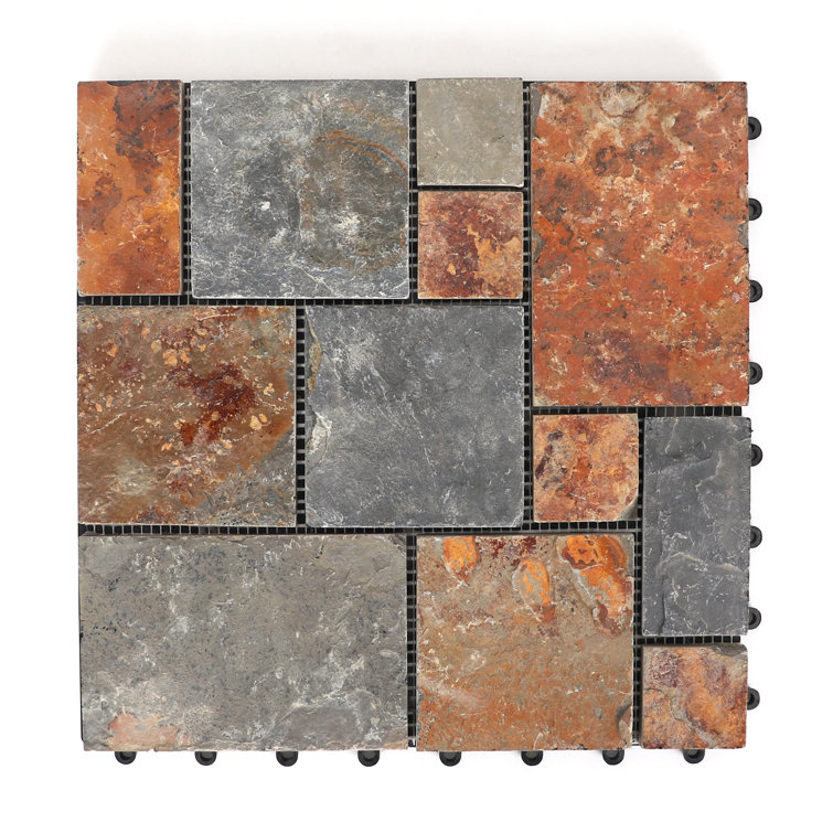3rd Street Inn 12" x 12" Stone Interlocking Deck Tile & Reviews | Wayfair