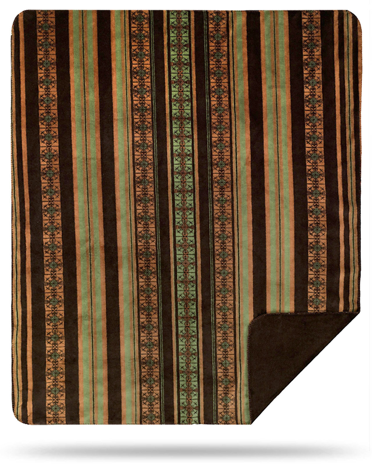 Denali Home Collection Dark Chocolate Stripe Blanket | Wayfair