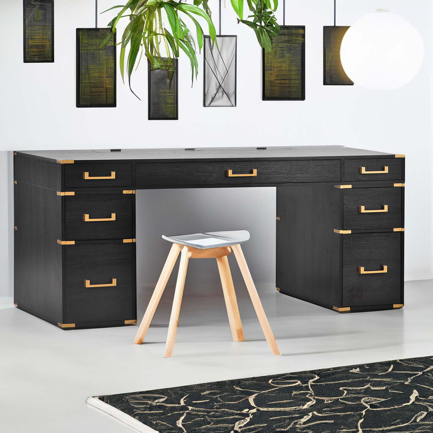 Mercer41 Brendella Executive Desk | Wayfair