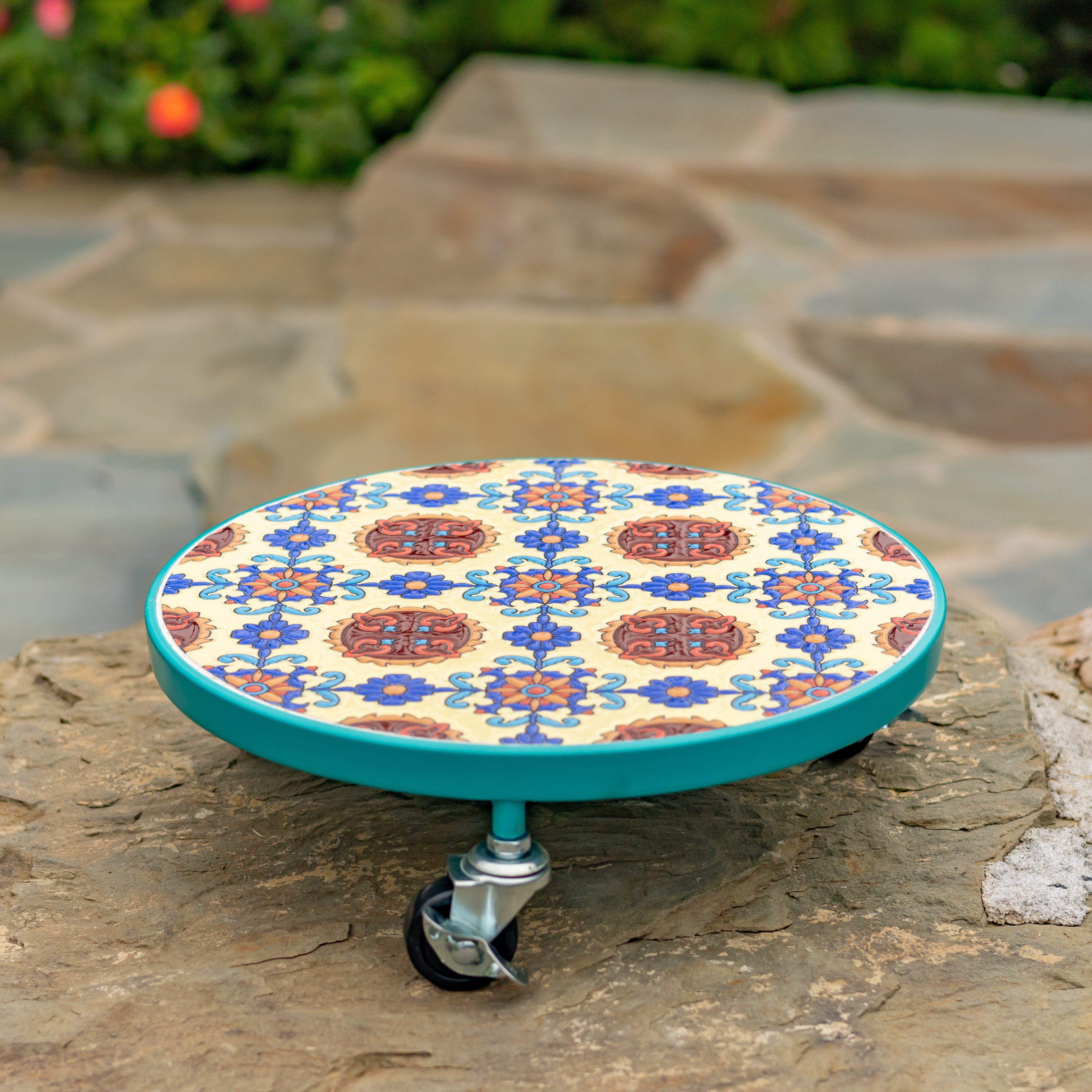 Bungalow Rose 11.8" Ceramic Mosaic Tile Plant Trolley "Toulouse" (Set ...